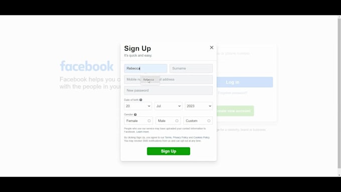 Create facebook account for your personal and business use by ...