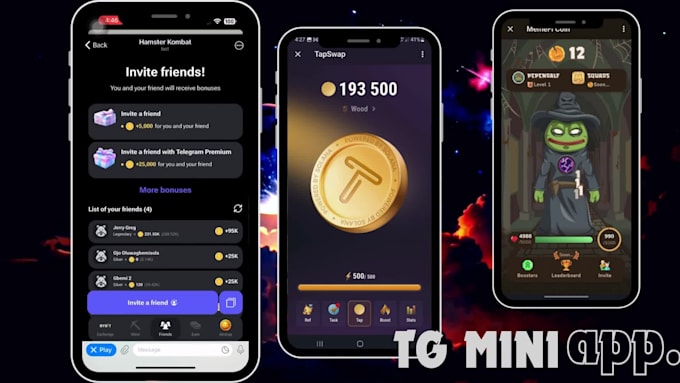 Créer un jeu de clicker tg bot tapswap télégramme mini application blum ...