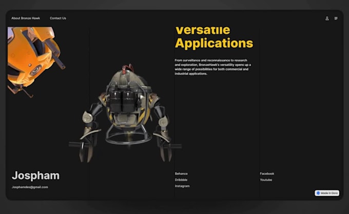 3d animated webflow website design webflow website 3d spline model 3js nextjs 2d by ...