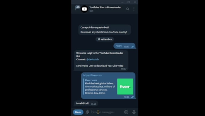 Create a custom python telegram bot by Luis06_ | Fiverr