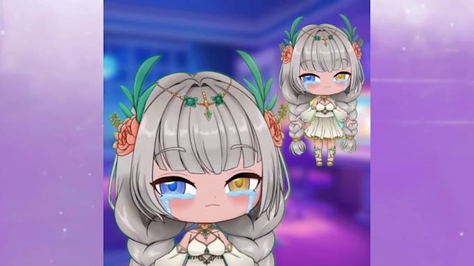 Draw anime chibi vtuber chibi emte chibi art for vtuber and twitch ...