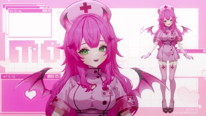 Live2d vtuber model,rig,anime art,kawaii,pngtuber,furry,vbridger ...