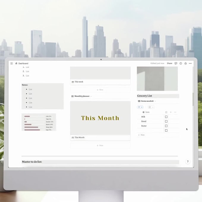 Create customized notion template notion dashboard, and workspace setup by Esther_brender | Fiverr