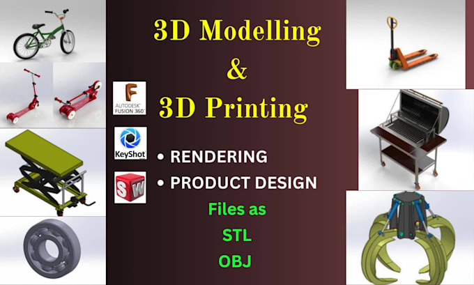 Do 3d modeling and 3d printing stl, step, obj, dxf files by Chillao ...