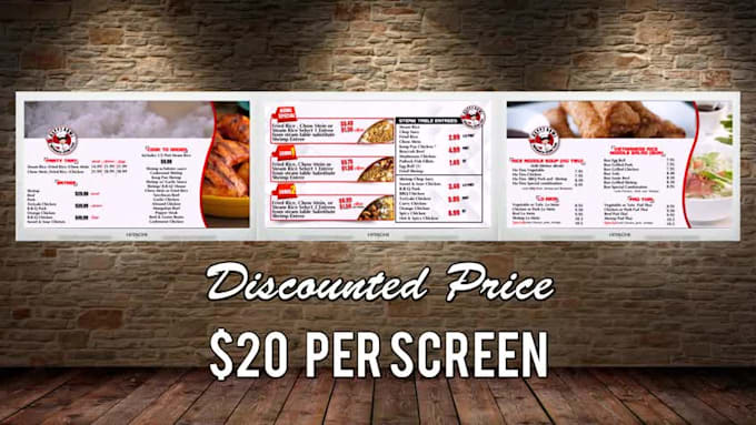 Do static and dynamic menu board by Qrestaurant | Fiverr
