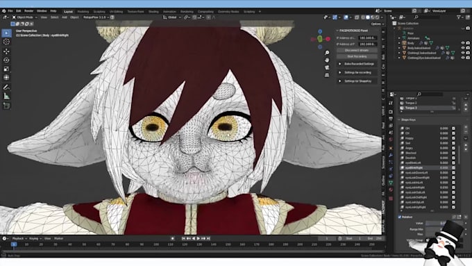 Rig 3d blendshape for arkit, vtuber, vriod, vrchat, mmd, sfm and furry avatars by Adeleykay | Fiverr