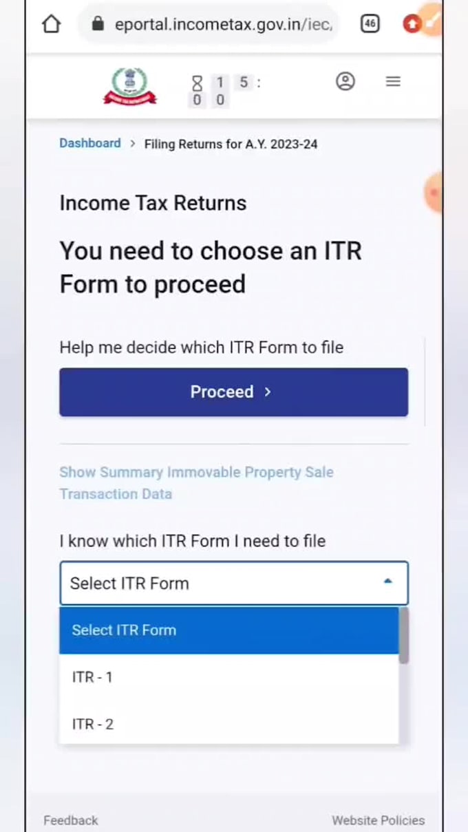 File income tax return in india itr for current year and 4 previous ...