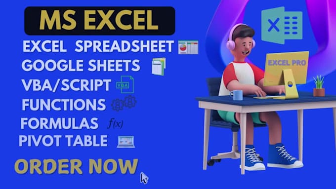 Create excel spreadsheet, google sheet with functions, formulas, pivot tables by Asifsharif23 ...