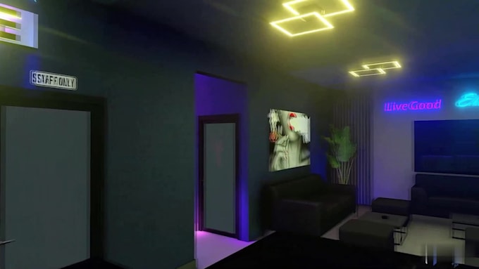 Make 3d restaurant design, bar design, nightclub lighting with ...