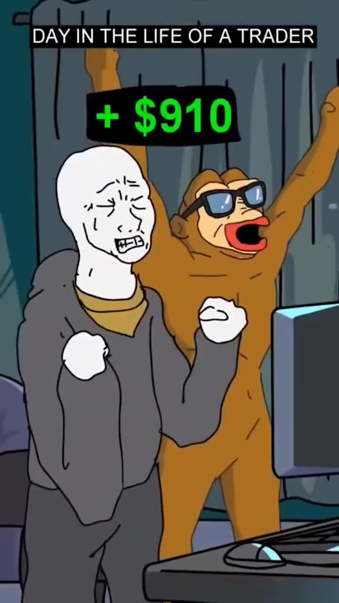 Crear video meme criptográfico 2d meme divertido arte de monedas pepe ...