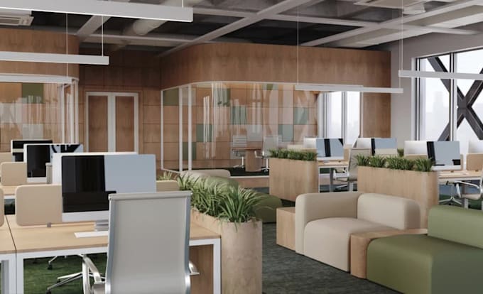 Do 3d office space architecture design office cgi interior design rendering by Danieldesigns02 ...