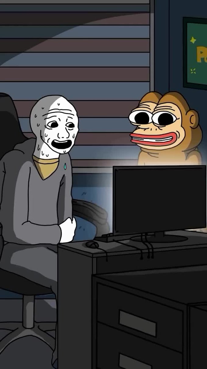 2d memecoin animation, meme art, 2d memecoin video, crypto meme art, 2d ...