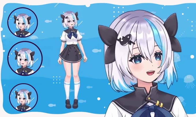 Draw and rig live2d vtuber model vtuber studio commission 3d vtuber live2d rig by Veroskero | Fiverr