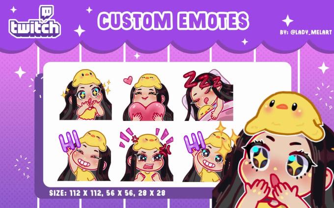 Create custom twitch emotes by Ladymelart | Fiverr Create custom twitch emotes by Ladymelart | Fiverr