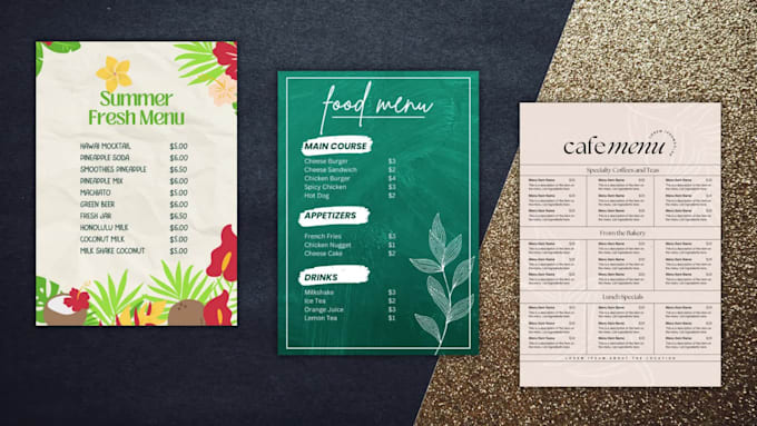Design attractive food menu,digital menu board,cannabis menu by Luqman_de7 | Fiverr
