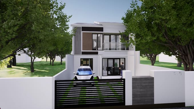 Modern minimalist house design by Fiqiaufar | Fiverr