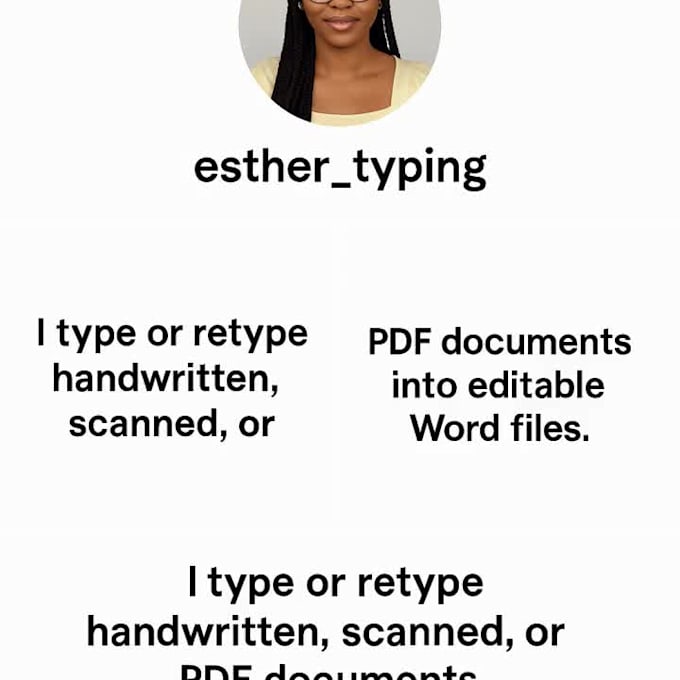 Type or retype documents into editable word files by Esther_typing | Fiverr