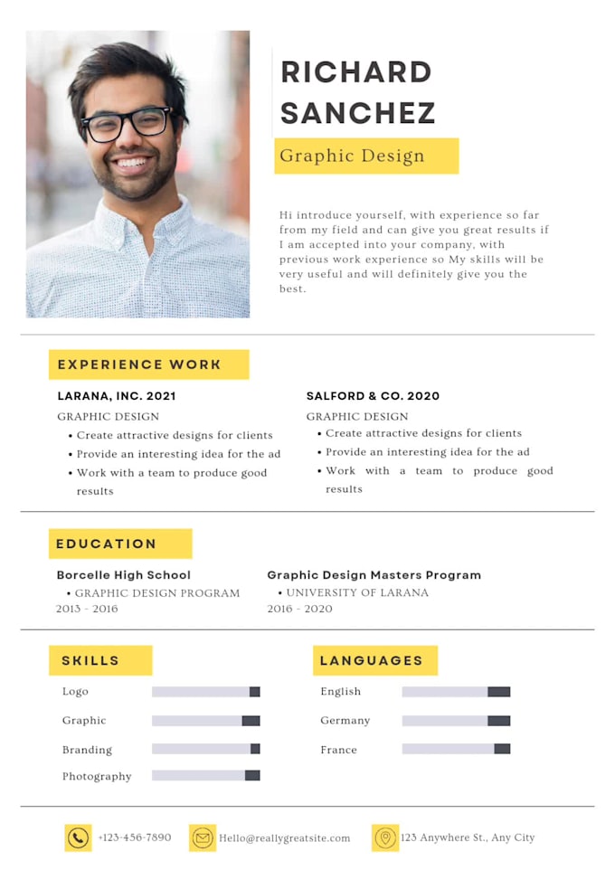 Design professional resume, cv or portfolio design in 2 hrs by Aswin1 | Fiverr