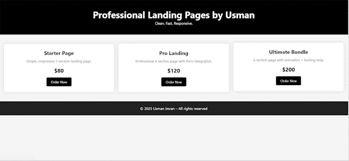 Build a modern, responsive html css landing page by Devuiofficial | Fiverr