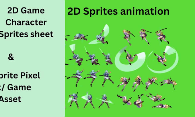 Create 2d sprite pixel art, 2d game character sprites sheet by ...