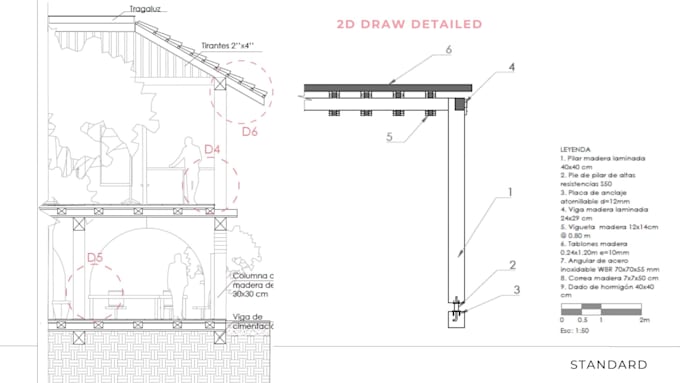 Do architectural drawing, 3d and 2d construction details by Joselyn_arq ...