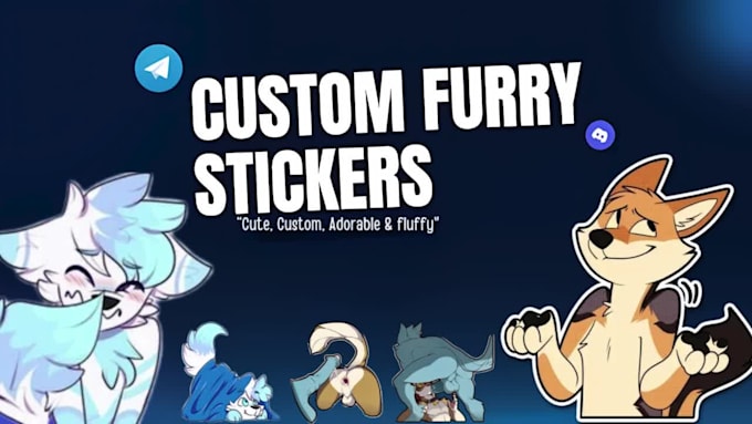 Design cute furry custom stickers pack, nsfw sfw furry telegram ...
