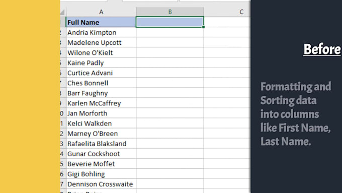 Do data cleaning, editing, sorting, or separate excel and formatting by Embabymaho | Fiverr