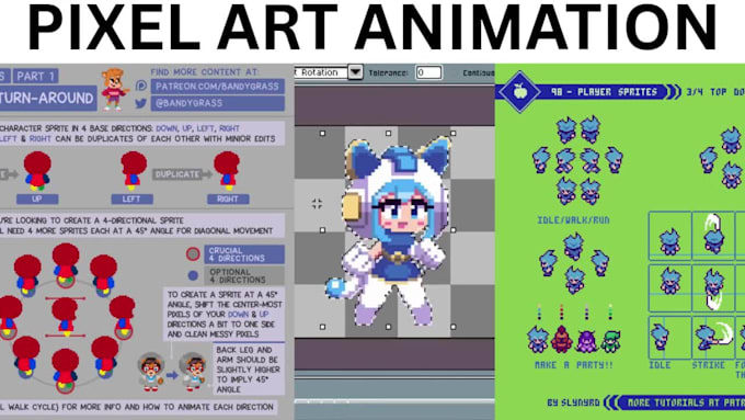 Do pixel art pixel art character 2d game assets pixel sprite sheet ...