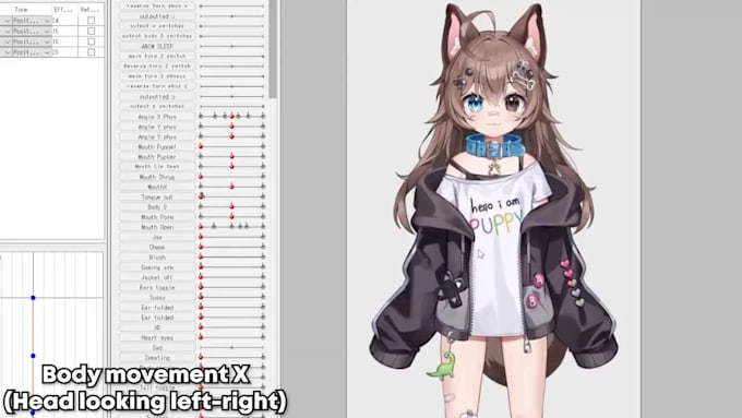 Draw and rig cute live2d model design, 2dd vtuber model, 2d rigging