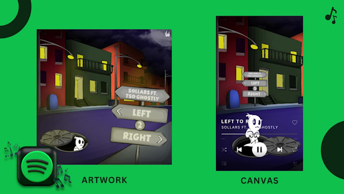 Design and animate cartoon cover art and spotify canvas for you song by ...