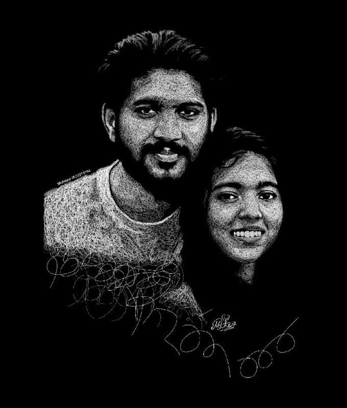 Create your scribble art portrait with your photo by Muhsinashafeer | Fiverr