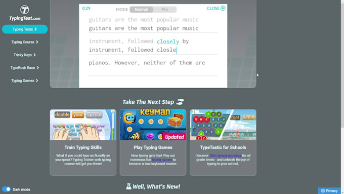 Do the typing test for you with 80 to 100 wpm with 100 percent accuracy ...