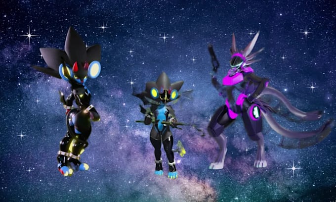 Do custom furry vrchat avatar, protogen, 3d vtuber stream, furry unity ...