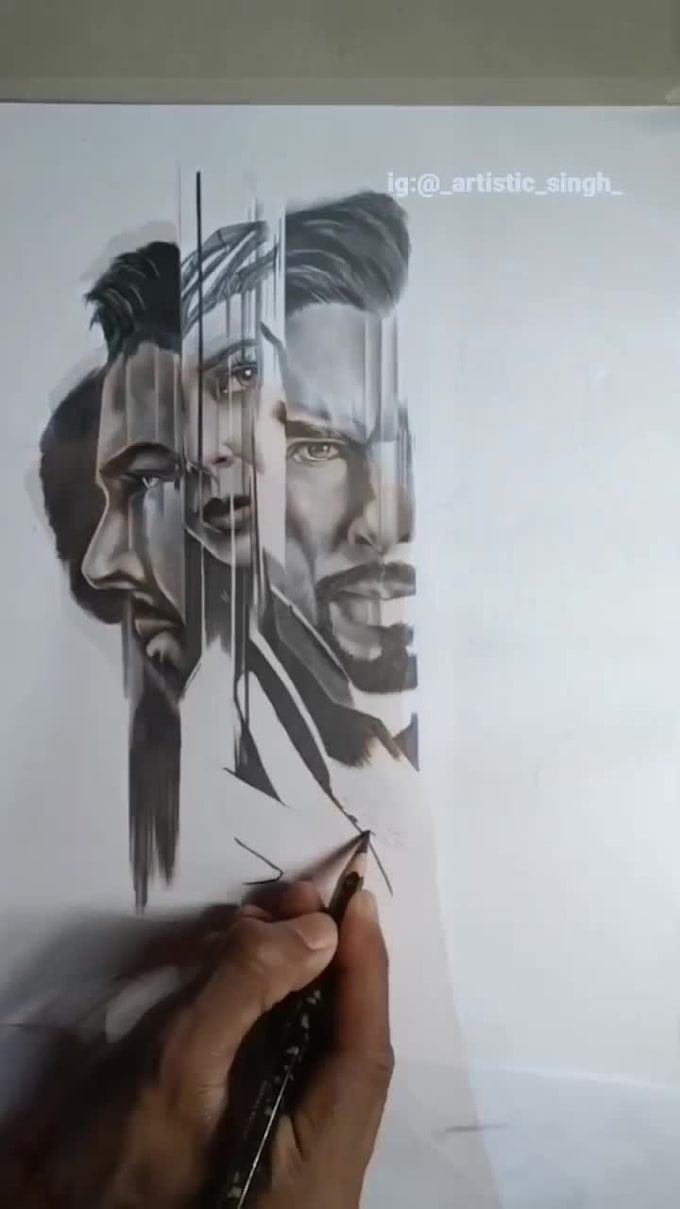 Create stunning photo realistic portrait sketches for you by ...