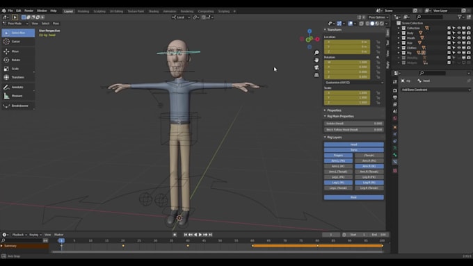 Rig your character for animation in blender by Draaken | Fiverr