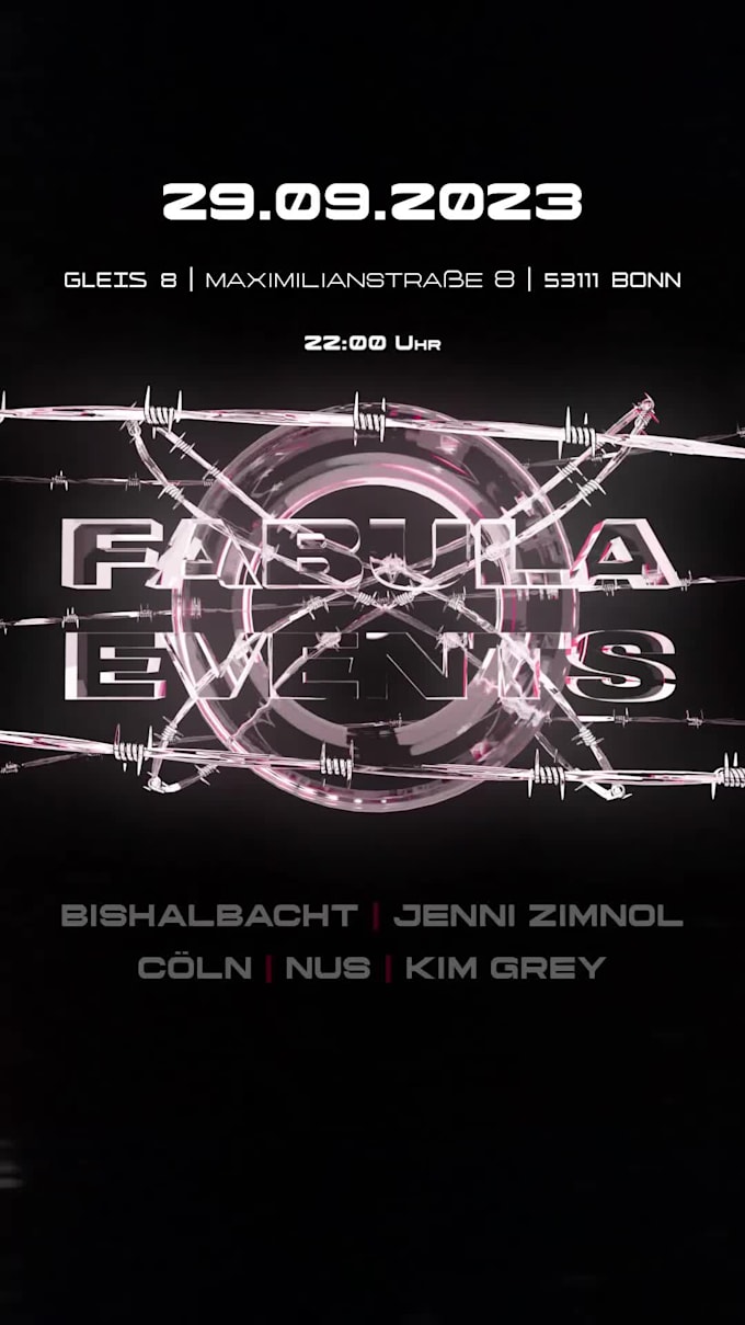 Design techno party animated motion posters and 3d videos night club ...