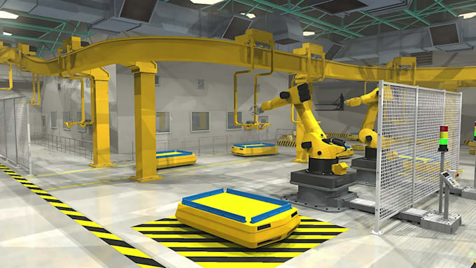 Do 3d robotic warehouse design, automated factory design, warehouse ...