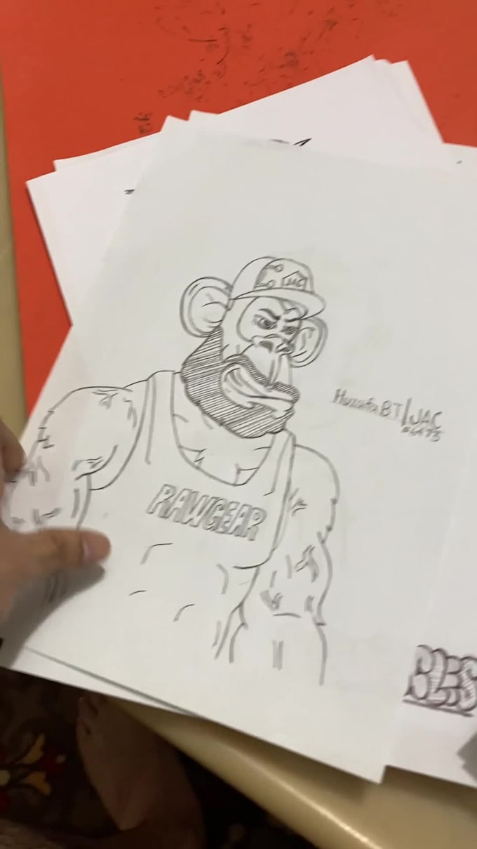 Draw a unique handmade nft fanart with charcoal for your project by ...