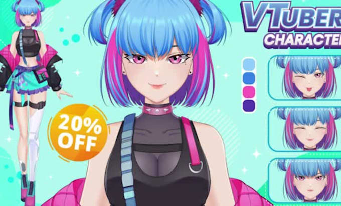 Design and rig professional vtuber model character live2d avatar vtube ...