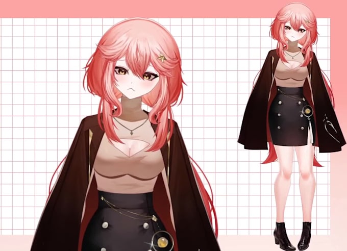 Design ready to rig 2d vtuber model live2d model rigging 2d vtuber ...