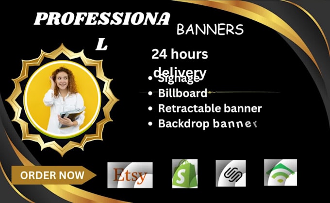 Design eye catching signage retractable banners backdrops and billboard ...