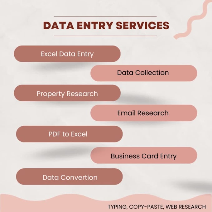 Do excel data entry, copy paste, pdf to excel, web research, and typing by Melgie15 | Fiverr