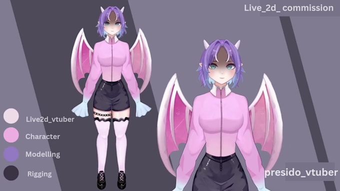 Do 2d vtuber,pro live2d character ,vtuber rig, vtuber rigging, vtuber ...