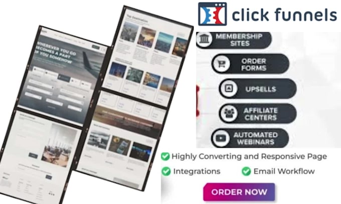 Design sales funnels, landing pages in clickfunnels, webflow and kajabi ...