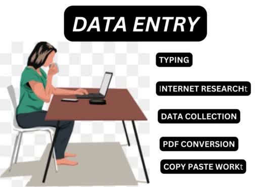 Do any type of data entry typing copy paste by Amna4747 | Fiverr