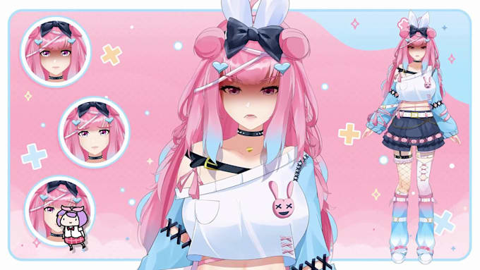 Design ready to rig 2d vtuber model live2d model rigging, 2d vtuber rigging by Jamie_bgittens ...