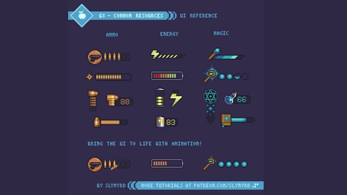 Draw pixelart gui screens, menus and hud assets by Aryan_khans | Fiverr