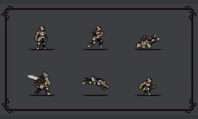 Create pixel art animation loops, sprite sheet, walk and run cycle for ...