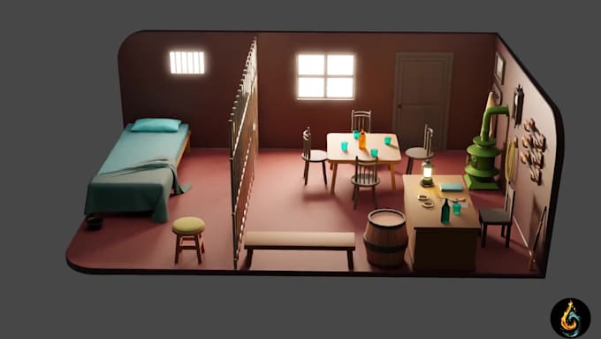 Make 3d isometric model, texturing and lighting in blender by ...