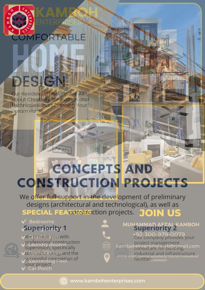 Design poster roofing, construction, handyman, realestate,in canva by ...